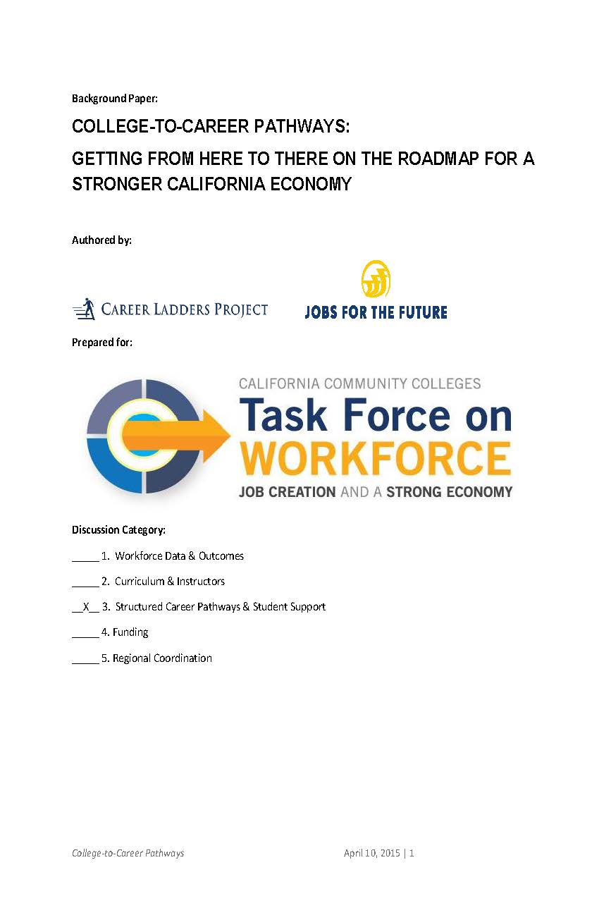 College to Career Pathways - Career Ladders Project