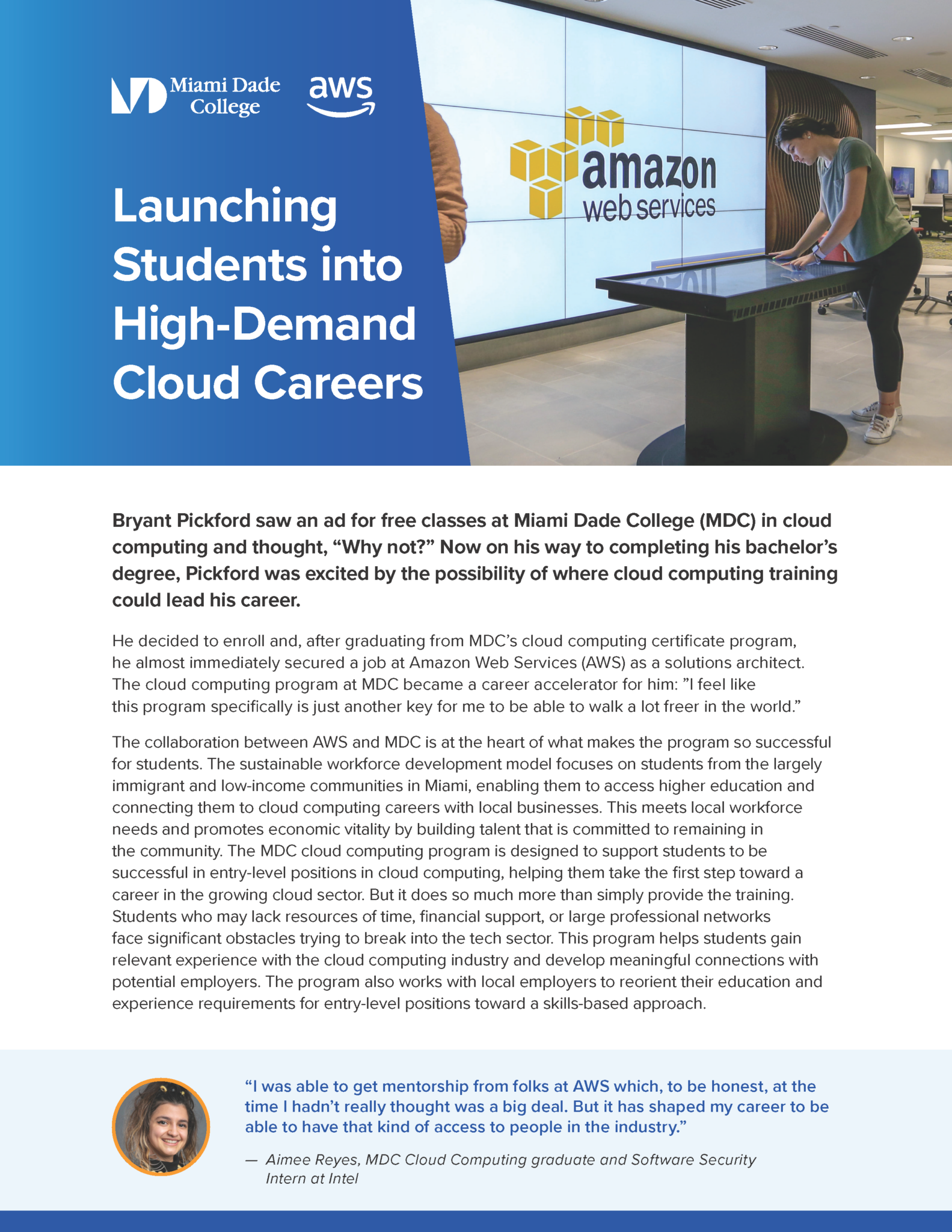 Launching Students into High-Demand Cloud Careers - Career Ladders Project